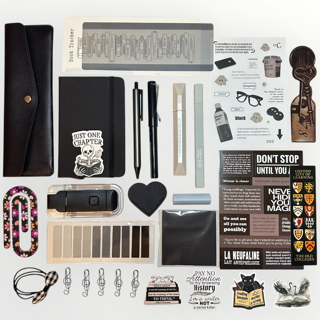 🖤 Black Bookish Bundle - Cozy Gift for Book Lovers – BOX BY NAT