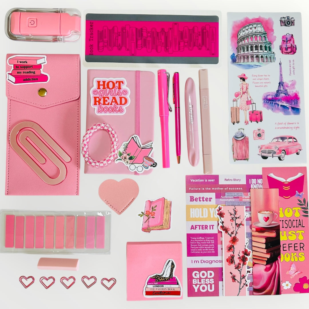 Pink Bookish Bundle - Cozy Gift for Book Lovers – BOX BY NAT